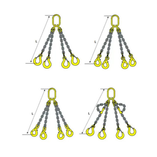 Linga de corrente 4 pernas para elevação robusta e segura de grandes ...